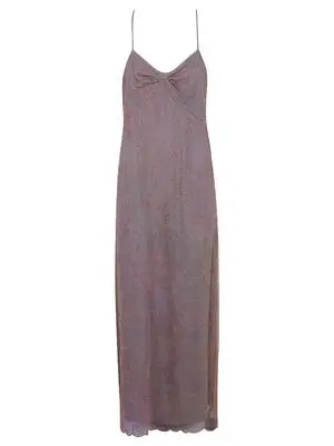 Emporio Armani Floral-embroidered Maxi Dress - Brown