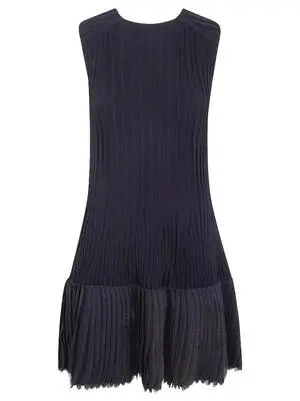 Emporio Armani Ribbed Pleated Dress - Blue