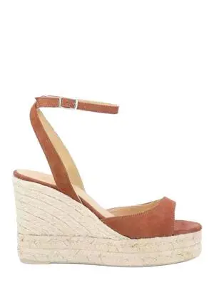 CastaÑer Brook Suede Wedge Espadrilles - Orange