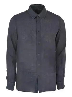 120% Lino Long-sleeve Contemporary Fit Shirt - Grey