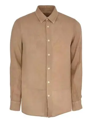 120% Lino Buttoned Long-sleeve Shirt - Neutrals