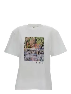 Plan C Metallic-effect T-shirt - White