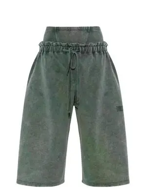 KNWLS Drawstring-fastening Ruffled Track Pants - Green