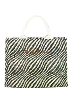 Marni Printed Top Handle Bag - Black
