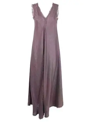 P.a.r.o.s.h Frayed V-neck Dress - Purple