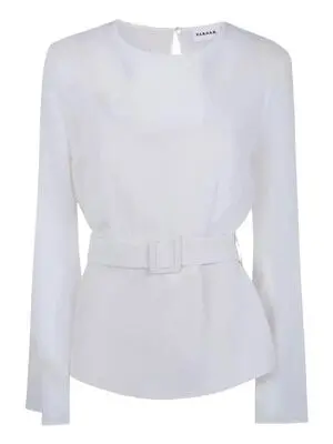 P.a.r.o.s.h Belted Blouse - White