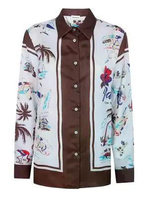 P.a.r.o.s.h Palm-print Button-down Shirt - White