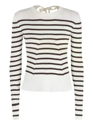 SEMICOUTURE Agacia Striped Sweater - White