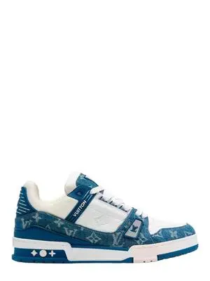 LOUIS VUITTON Trainer Monogram Denim Sneakers - White