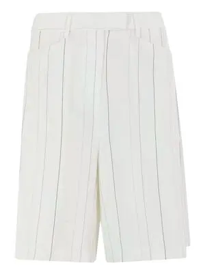 SEMICOUTURE Paloma Striped Shorts - White