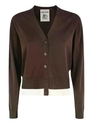 SEMICOUTURE V-neck Cardigan - Brown