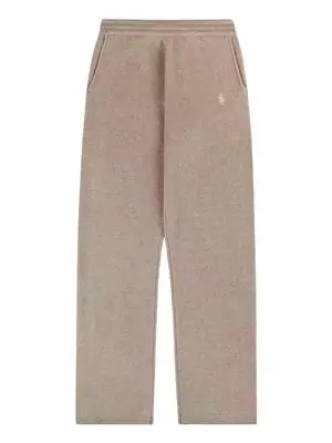 SPORTY & RICH Embroidered-logo Knitted Trousers - Neutrals
