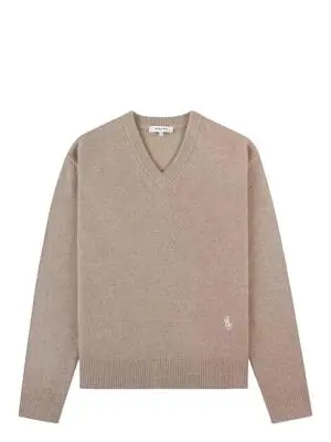 SPORTY & RICH Embroidered V-neck Sweater - Neutrals