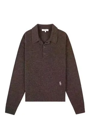 SPORTY & RICH Embroidered-logo Polo Shirt - Brown