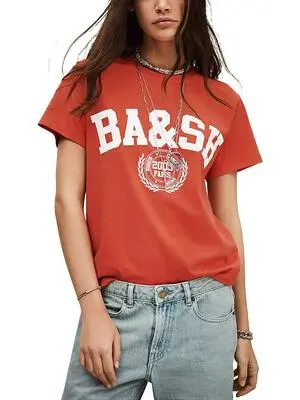 Ba&sh Ioni Graphic Cotton T-shirt - Red