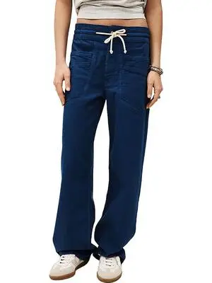 Ba&sh Fima Wide Leg Drawstring Pants - Blue