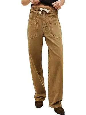 Ba&sh Fima Wide Leg Drawstring Pants - Camel