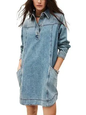 Ba&sh Tona Denim Dress - Light Used Blue