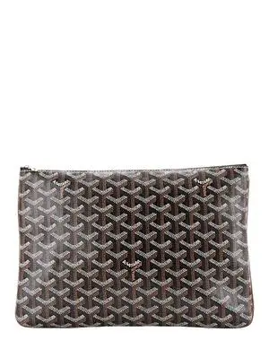 GOYARD Mm Senat Zip Pouch Coated Canvas - Black