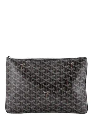 GOYARD Mm Senat Zip Pouch Coated Canvas - Black