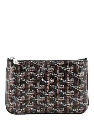 GOYARD Pm Senat Zip Pouch Coated Canvas - Black