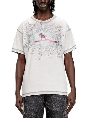 DIESEL® Sequin Graphic Crewneck T-shirt - Grey
