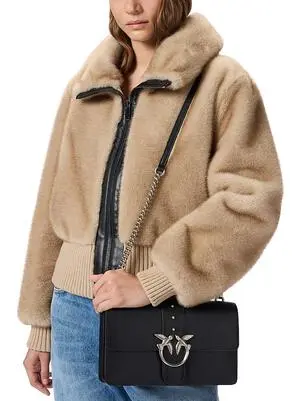 Pinko Love One Classic Leather Crossbody - Zq