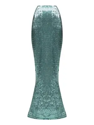 BALYKINA Sequined Maxi Skirt - Turquoise