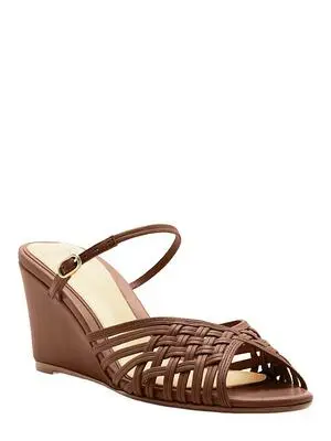ALEXANDRE BIRMAN Lillian Leather Wedge Sandals - Espresso