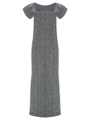 JULYCOLUMN Kiwa Cotton Lace Maxi Dress - Grey