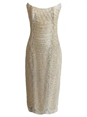 Francisco Arce Beaded Maxi Dress - Gold