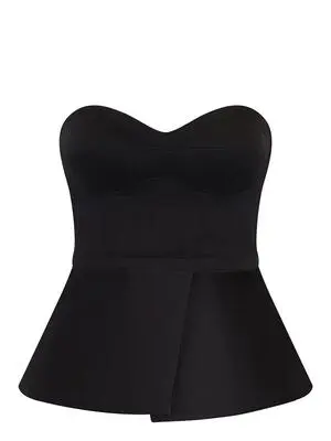 ANDRES OTALORA Strapless Corset Top With Draped Skirt Detail - Black