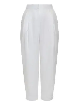 ANDRES OTALORA Velada Mid-rise Linen Straight-leg Pants - Off-white