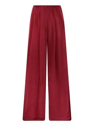 ANDRES OTALORA Origen Mid-rise Wide-leg Silk Pants - Red