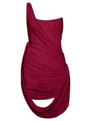 BALYKINA Kiara Draped Mini Dress - Burgundy