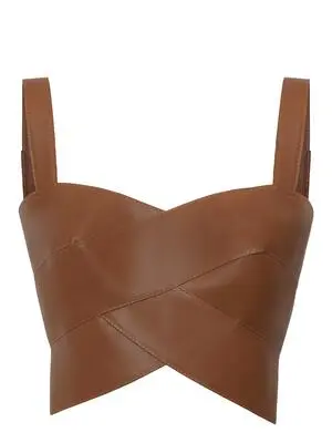ANDRES OTALORA Permanencia Viva Cropped Leather Top