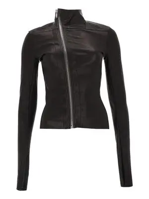 Rick Owens Leather Gary Jacket - Black