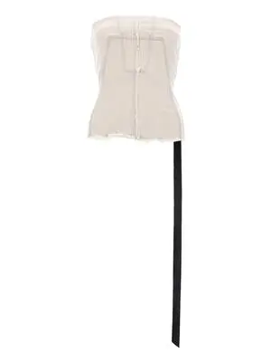 Rick Owens Denim Bustier Top - White