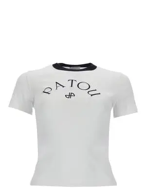 PATOU Fitted T-shirt With Logo - White