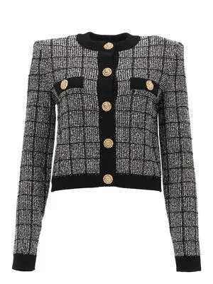 Balmain Cardigan With Jewel Buttons - Black