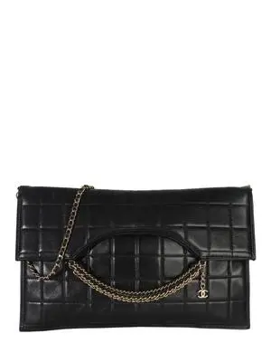 CHANEL Chanel Vintage Lambskin Foldover Chain Clutch