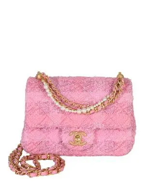 CHANEL Chanel Quilted Tweed Mini Flap Bag