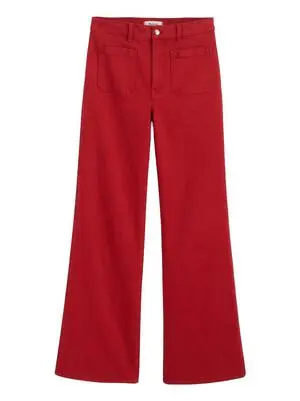 Madewell The Emmy Patch Pocket Wide Leg Pants Cherry