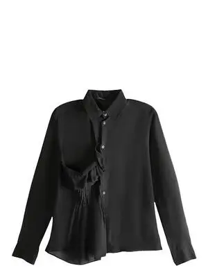 Yohji Yamamoto Front Pintuck Blouse - Black