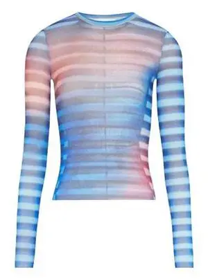 Jean Paul Gaultier Printed Mesh Tank Top - Light Blue