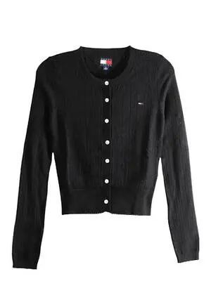 Tommy Hilfiger Crewneck Sweatshirt Cardigan - Black