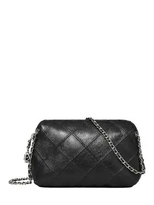Tory Burch Fleming Distressed Soft Crossbody Bag - Black