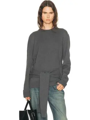 JW Anderson Waist Tie Jumper - Charcoal Melange