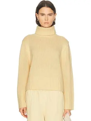 Jenni Kayne Cropped Jet Turtleneck Sweater - Pale Yellow
