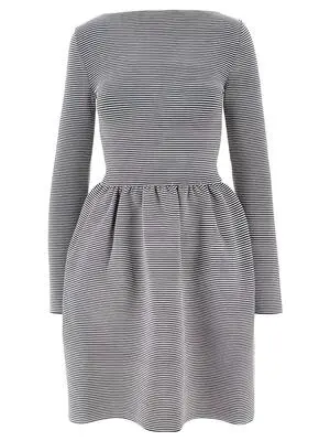 Emporio Armani Striped Mini Dress - Grey